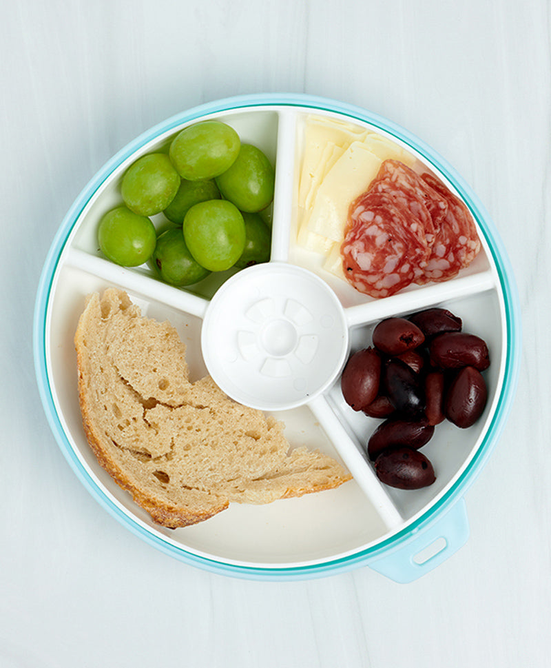 Gobe snack and meal spinner plate - Macaron Blue - Small – Bamboo Bark